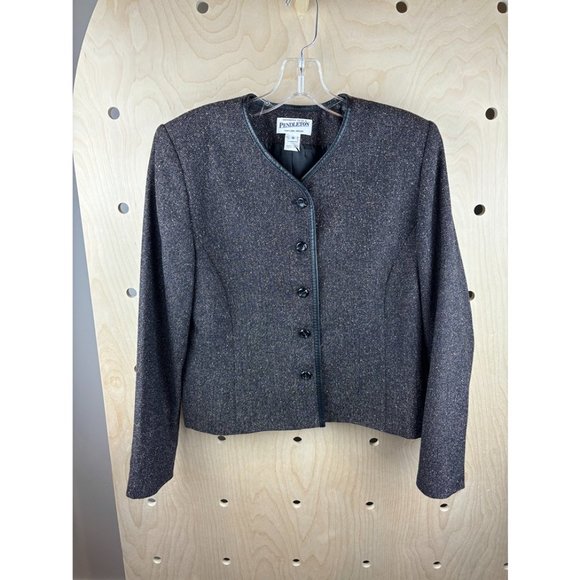 Pendleton | Jackets & Coats | Pendleton Black Brown Speckled Tweed And ...